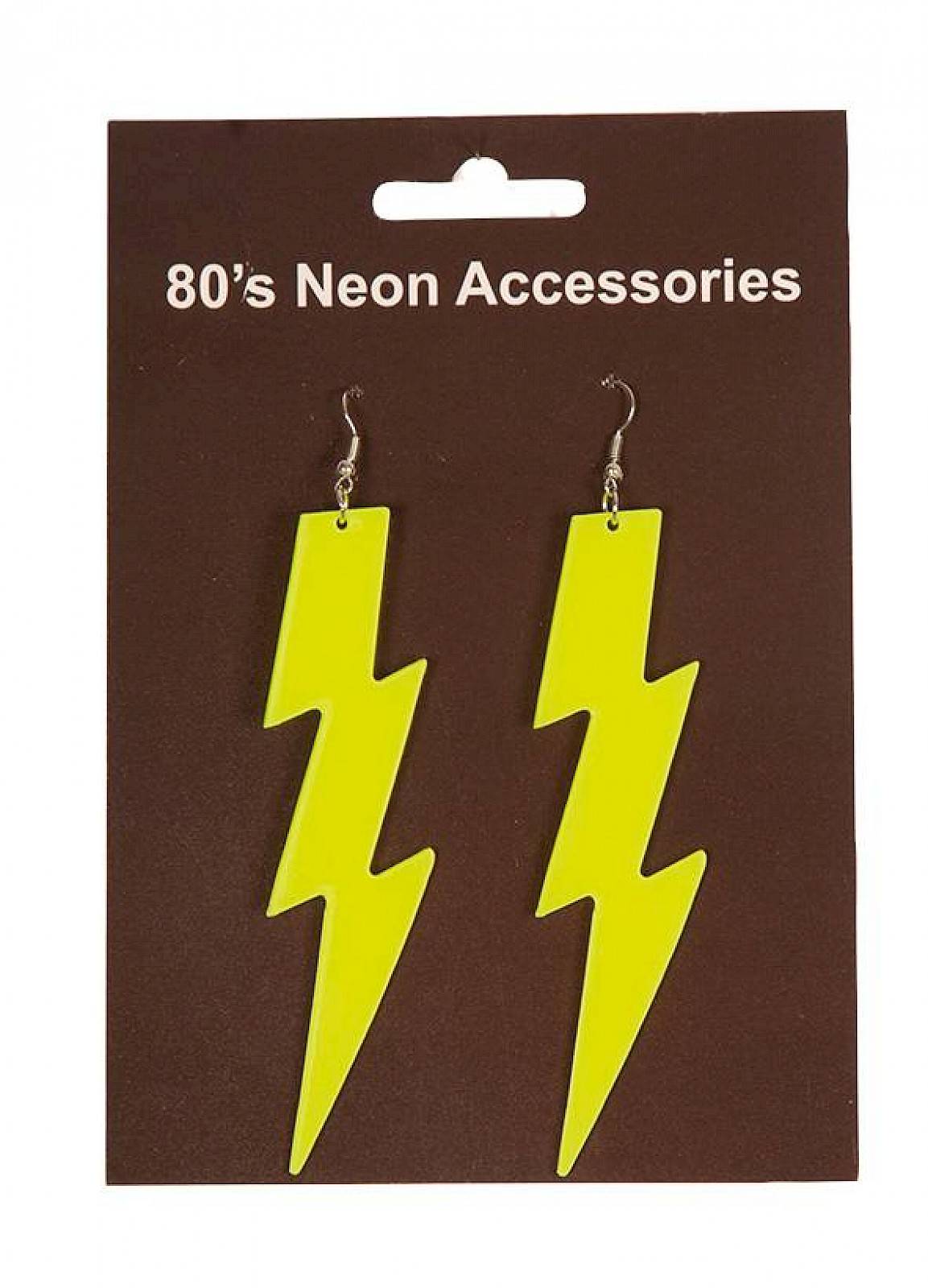Oorringen Bliksem Neon Geel