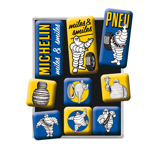 Nostalgic Art Magneten Michelin set 9 stuks - Logo Evolution