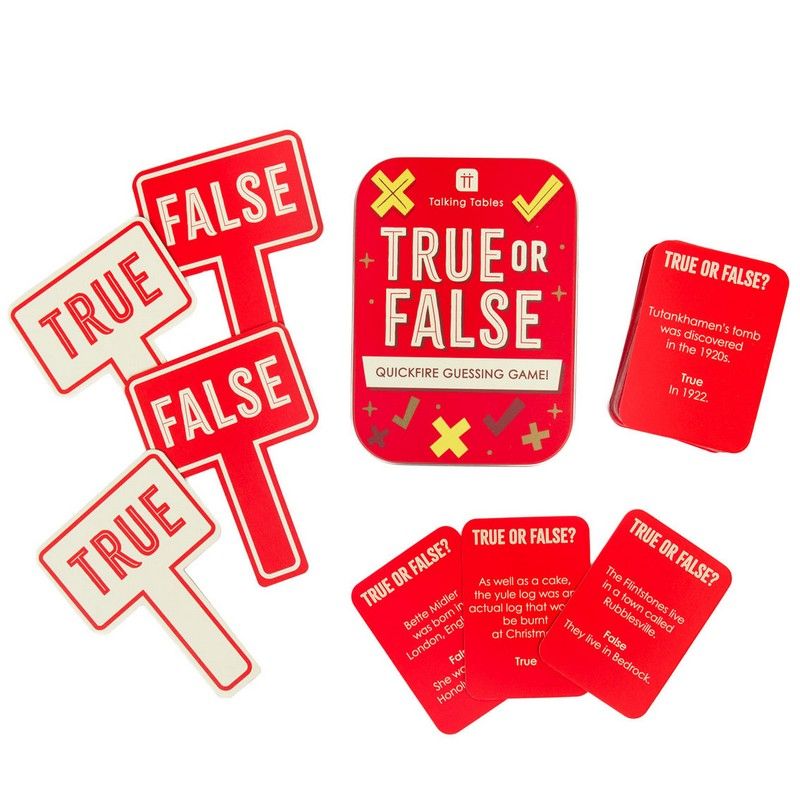 Talking Tables Spel True Or False Fun in a Tin