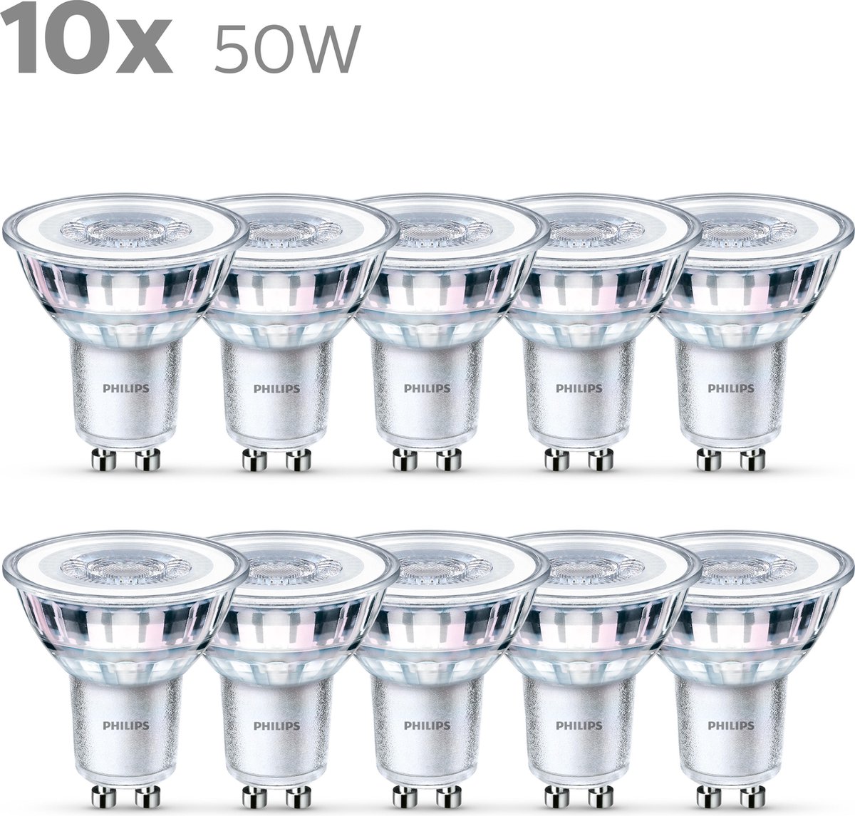 Philips LED Spot 36D GU10 4.6W 355lm 2700K - 10 stuks