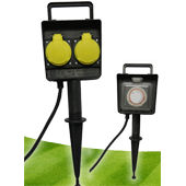 Stopcontact op Pin 2-voudig 3G1.5 1.5 m Snoer Waterdicht met Timer