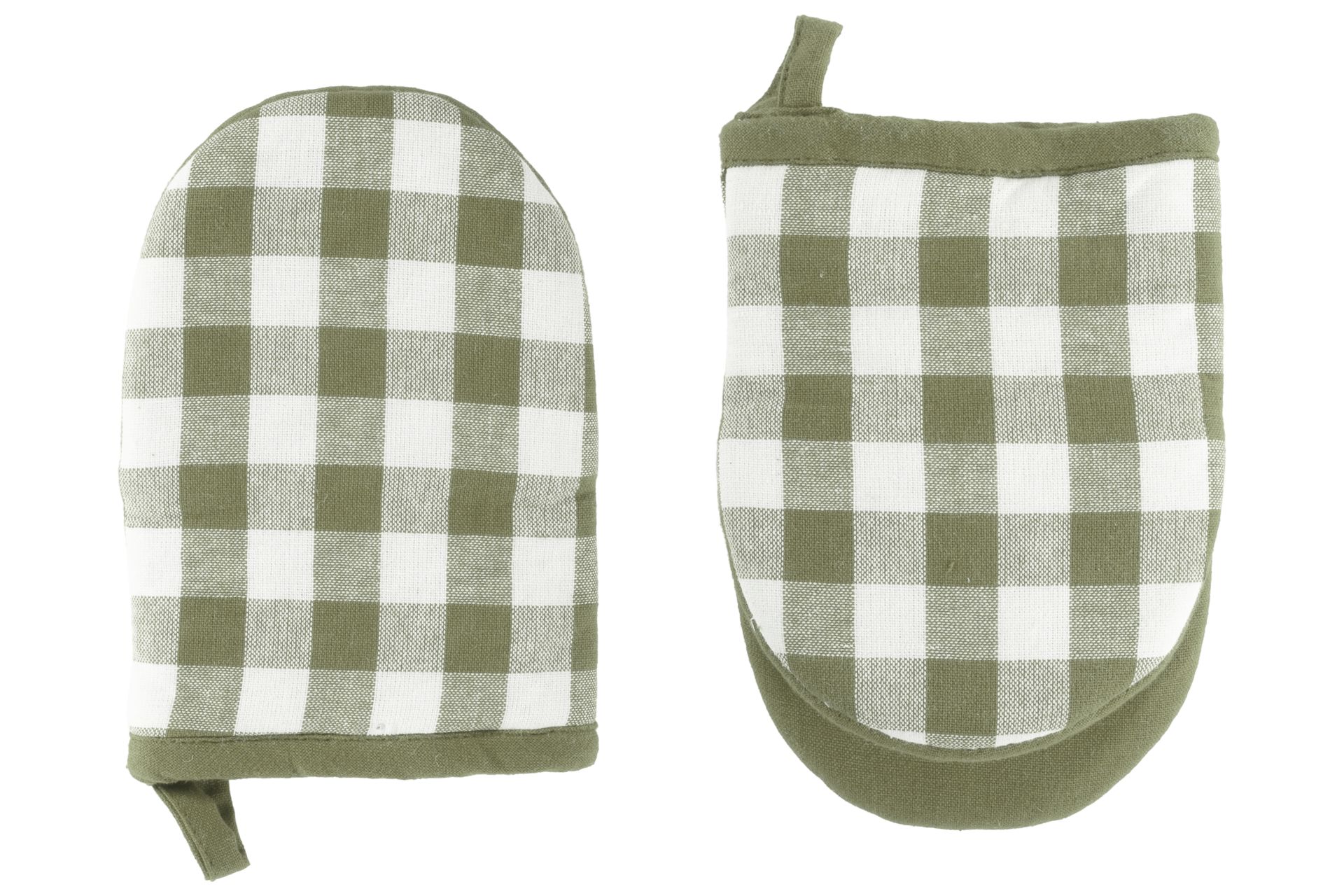 Tiseco Home Studio Gripper Gingham 13x19 cm Olijfgroen 2 stuks | 32104158