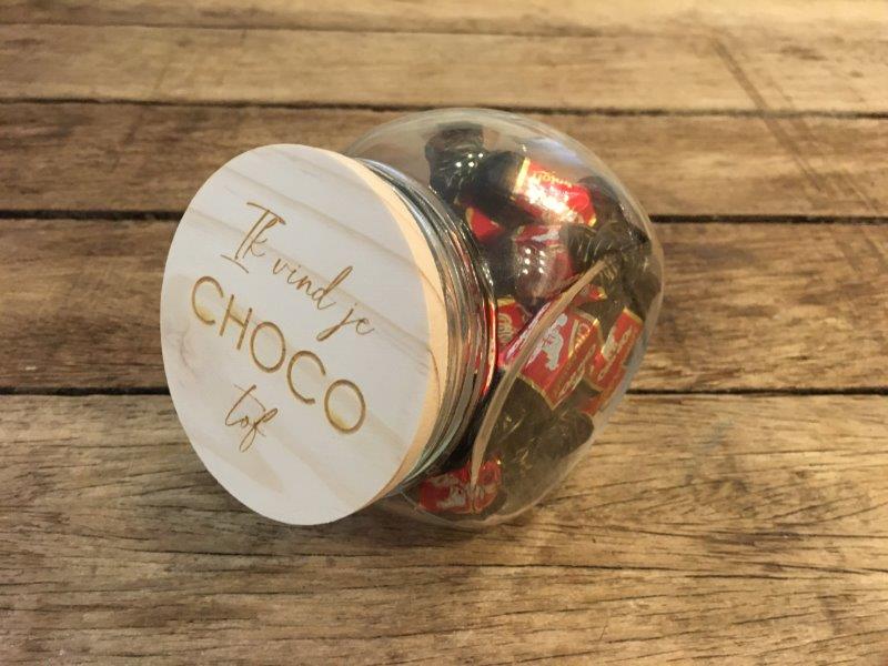 Dotti Snoeppot met Opschrift Ik vind Je CHOCO-tof