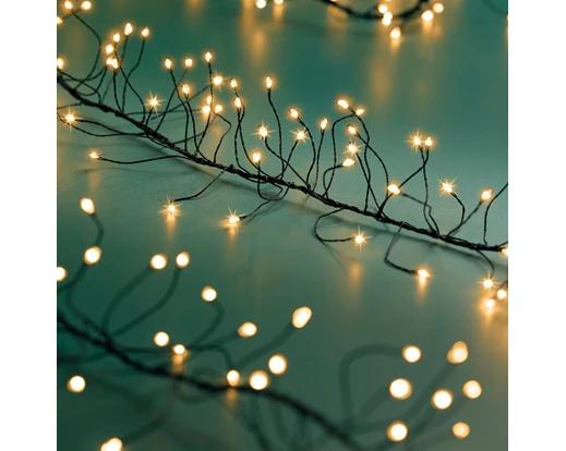 Micro LED Cluster Twinkle Zwart 6 m - 960 Lights - Klassiek Warm