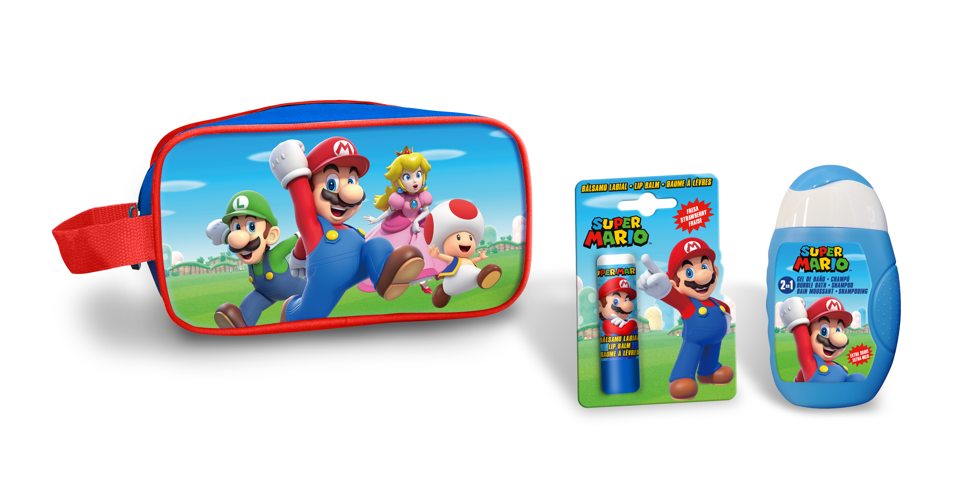 Super Mario Toilettas gevuld Badschuim- Shampoo 2in1 110 ml en Lipbalsem