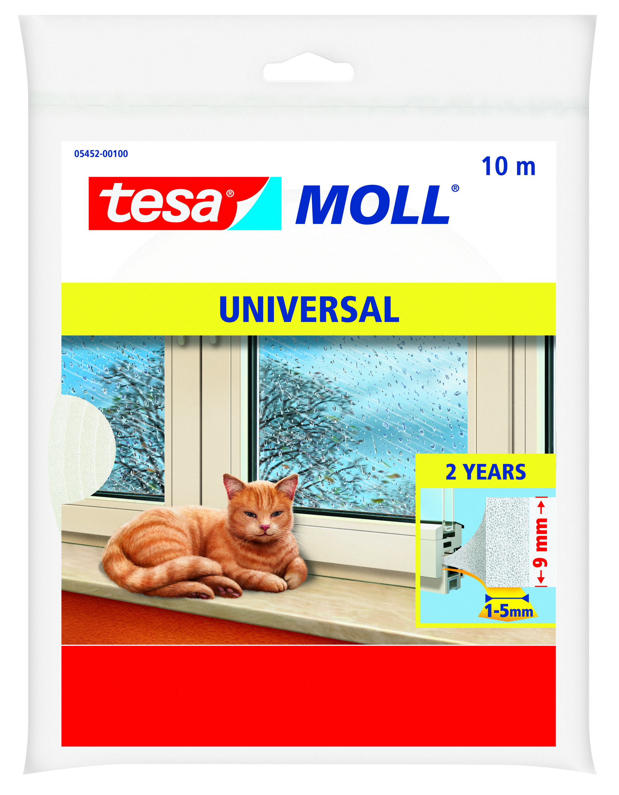 TesaMoll Tochtstrip Universeel Schuim 10 m x 9 mm x 6 mm - Wit