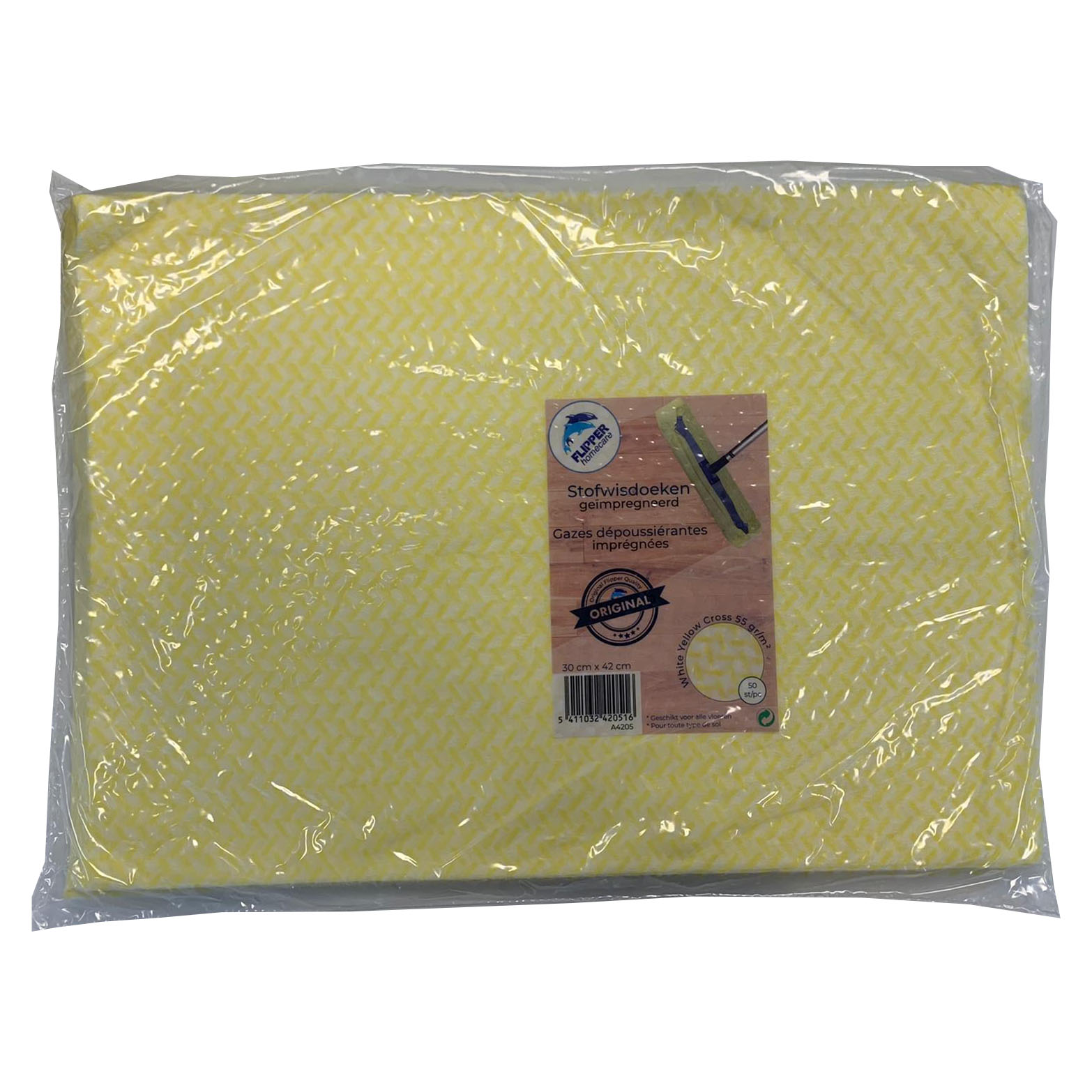 Wisdoek voor Stofopnemer 40cm Wit/Geel 50 Stuks - 30x42cm - 55gr