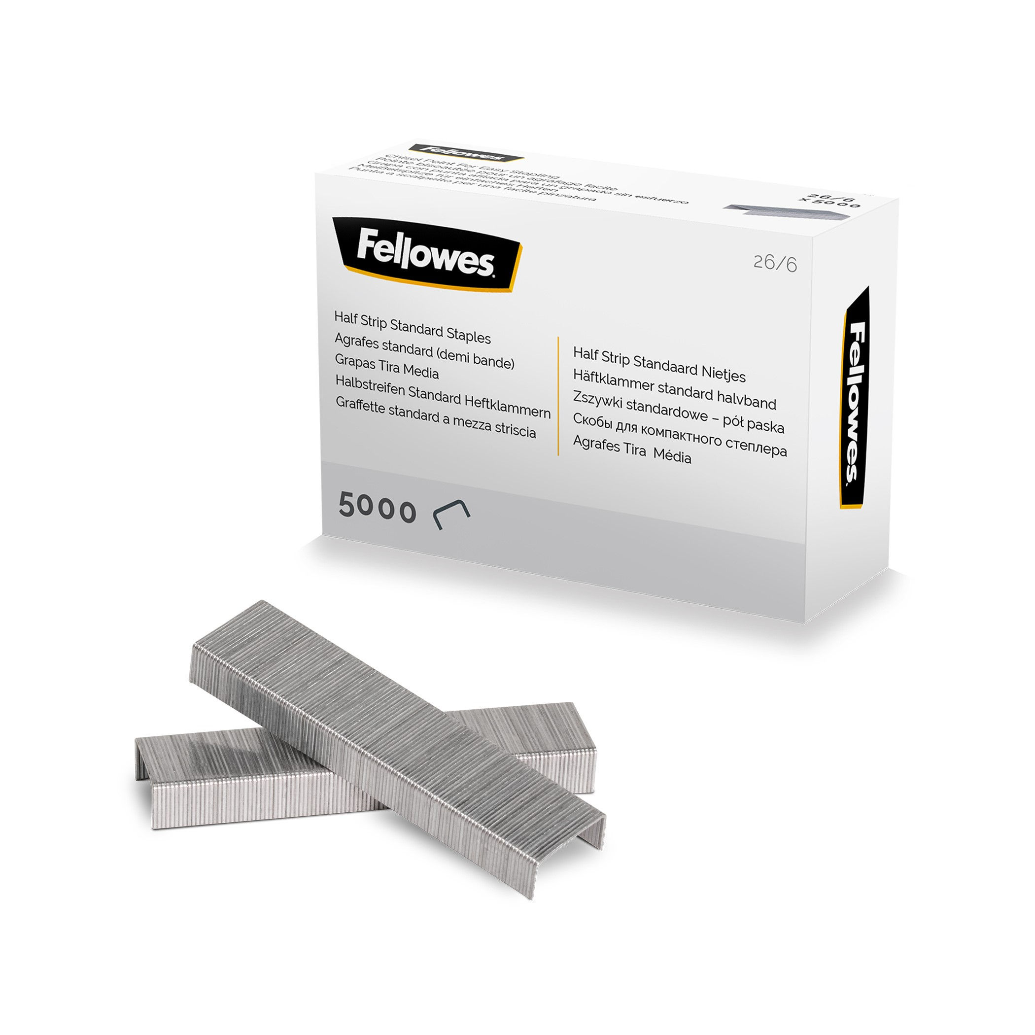 Fellowes Nietjes 26/6 5000 stuks - Half Strip
