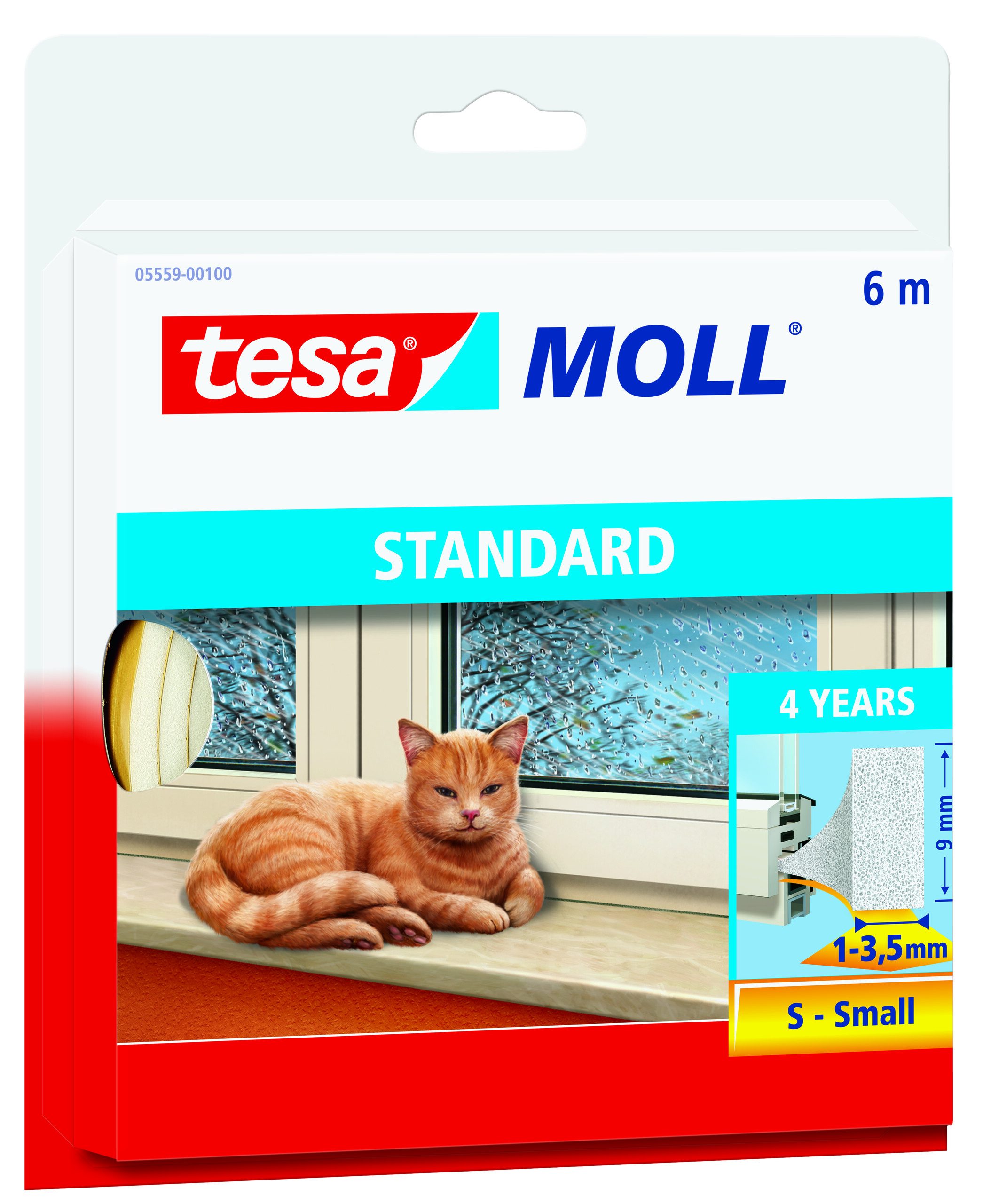 TesaMoll PVC Wit 6 m x 9 mm x 4 mm Zelfklevende Strip uit PVC | 48479