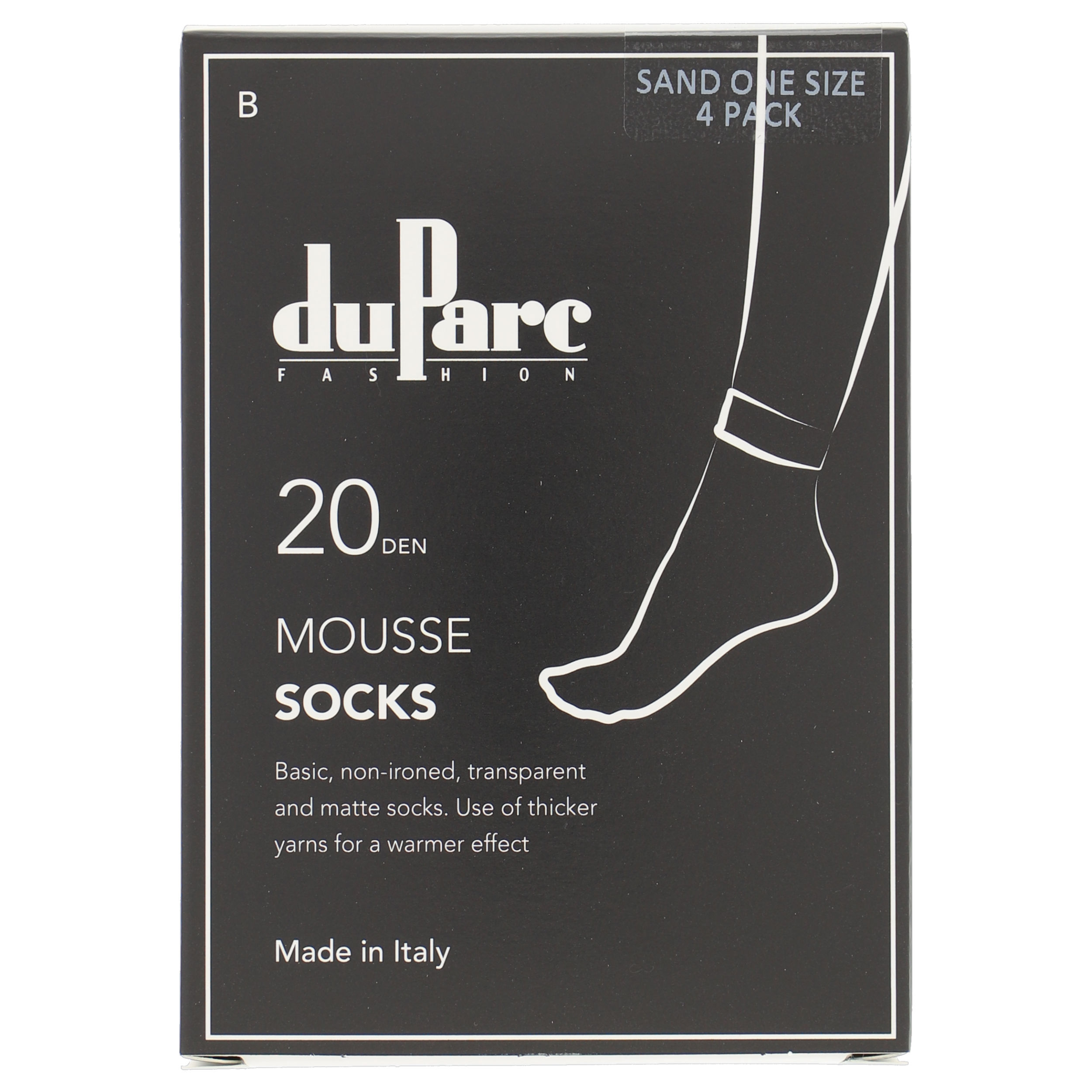 duParc Sok Dames Basic Mousse 4 paar DP8116 20 den Sand