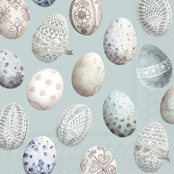 Ihr Lunchservetten 33x33 cm 20 stuks Eggs Allover - Turquoise | 32156027