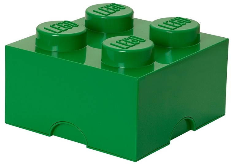 LEGO Opbergbox Brick 4 Groen 25x25x18 cm