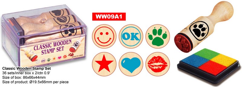 Stempelset Ok 6 Ronde Stempels & Kussens