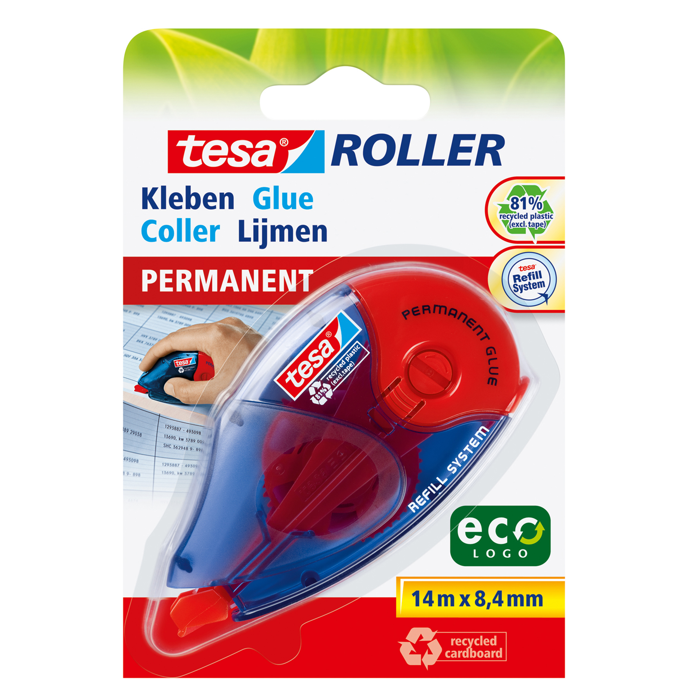 Tesa Lijmroller EcoLogo Permanent Navulbaar
