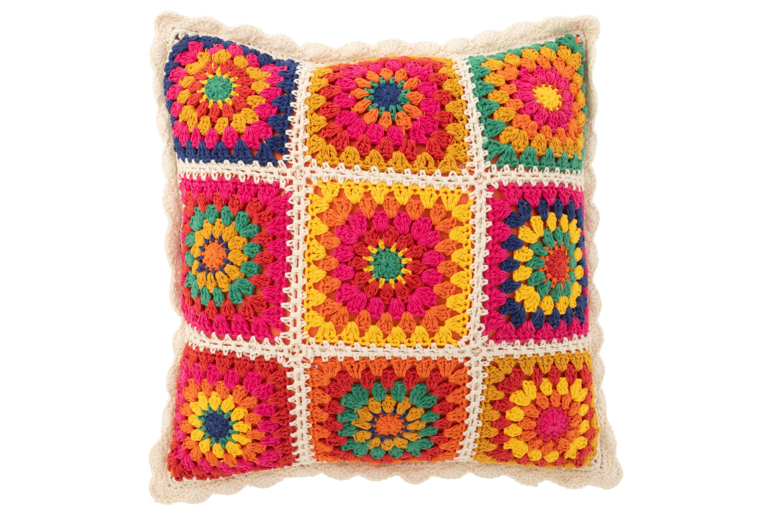 J-Line Kussen Mix Colors 45x45 cm - Gehaakt | 32005506