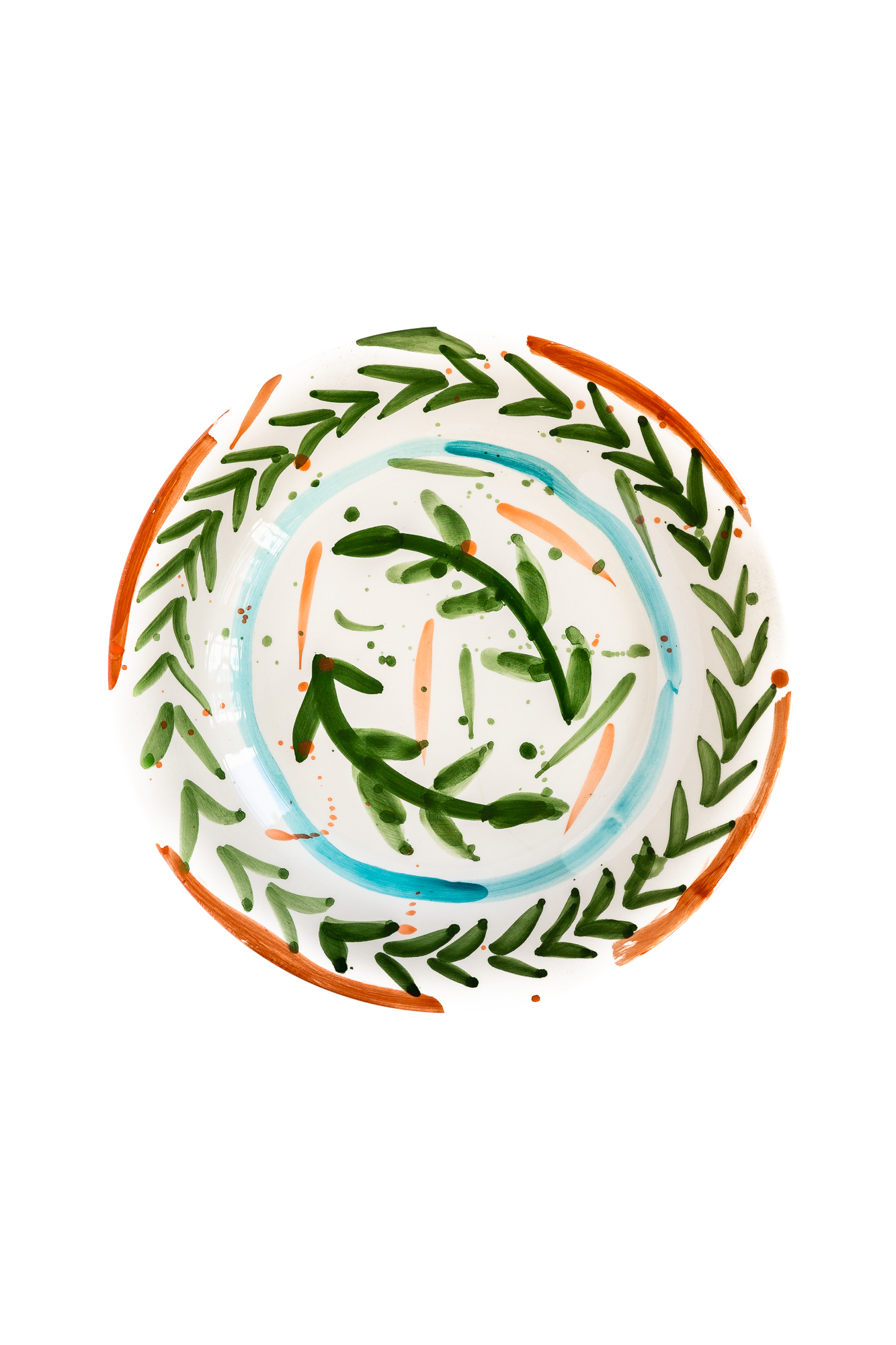 Val Pottery Marvelous Plat Bord Miguel 27cm - Dark Green Feathers ...