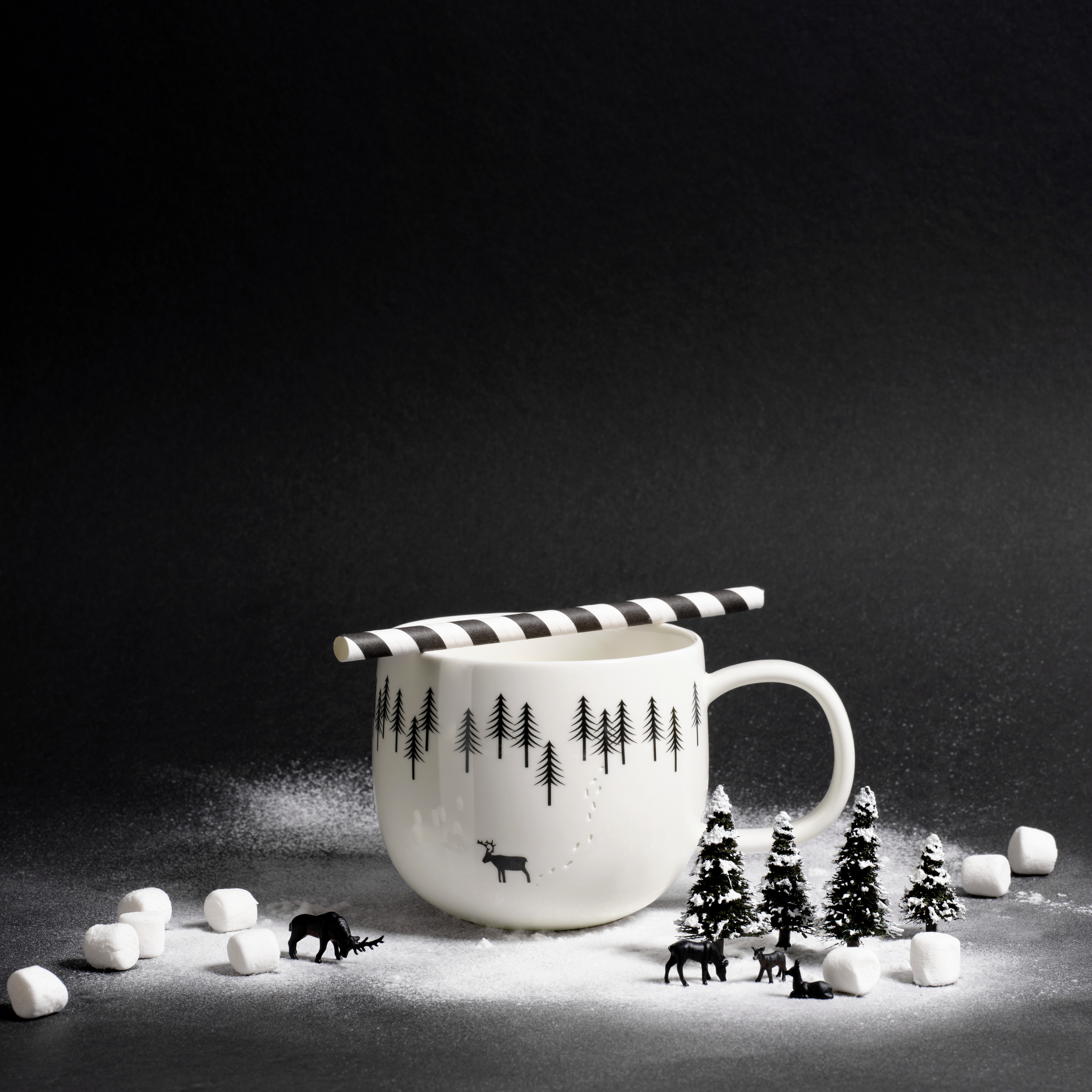 ASA Mok Joy Snow Tracks 400ml - New Bone China - Wit - 8.5x10 cm | 32001343