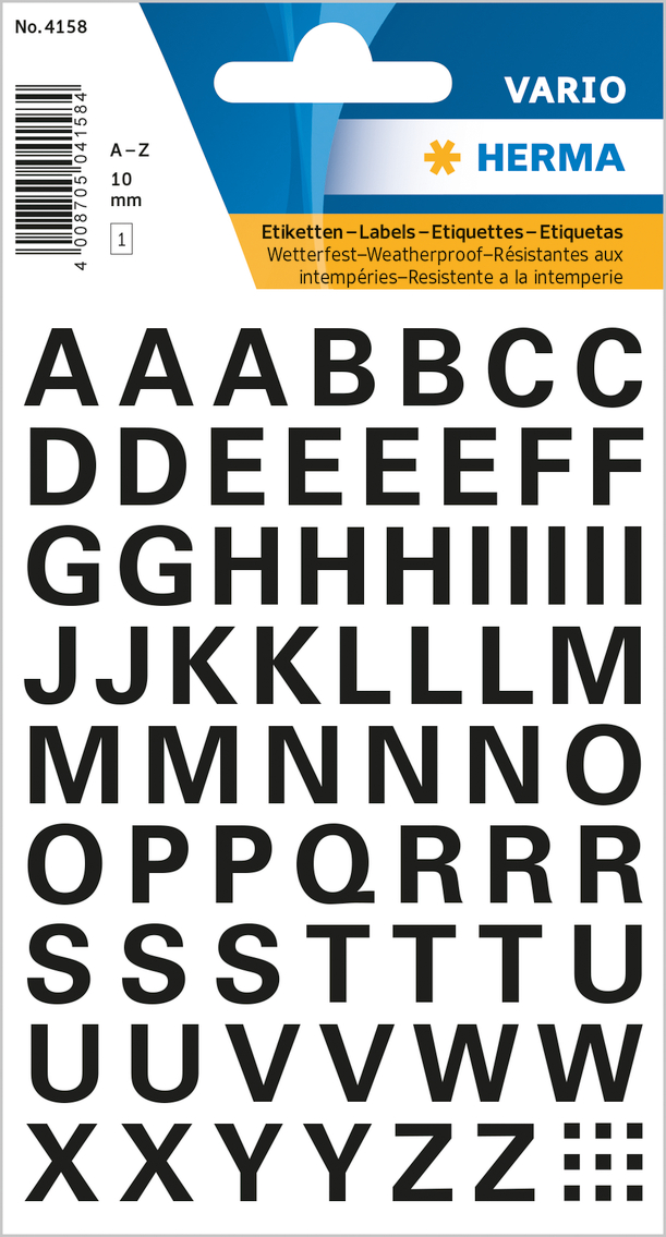 Herma Stickers Vario Letters A-Z - 10mm Zwart