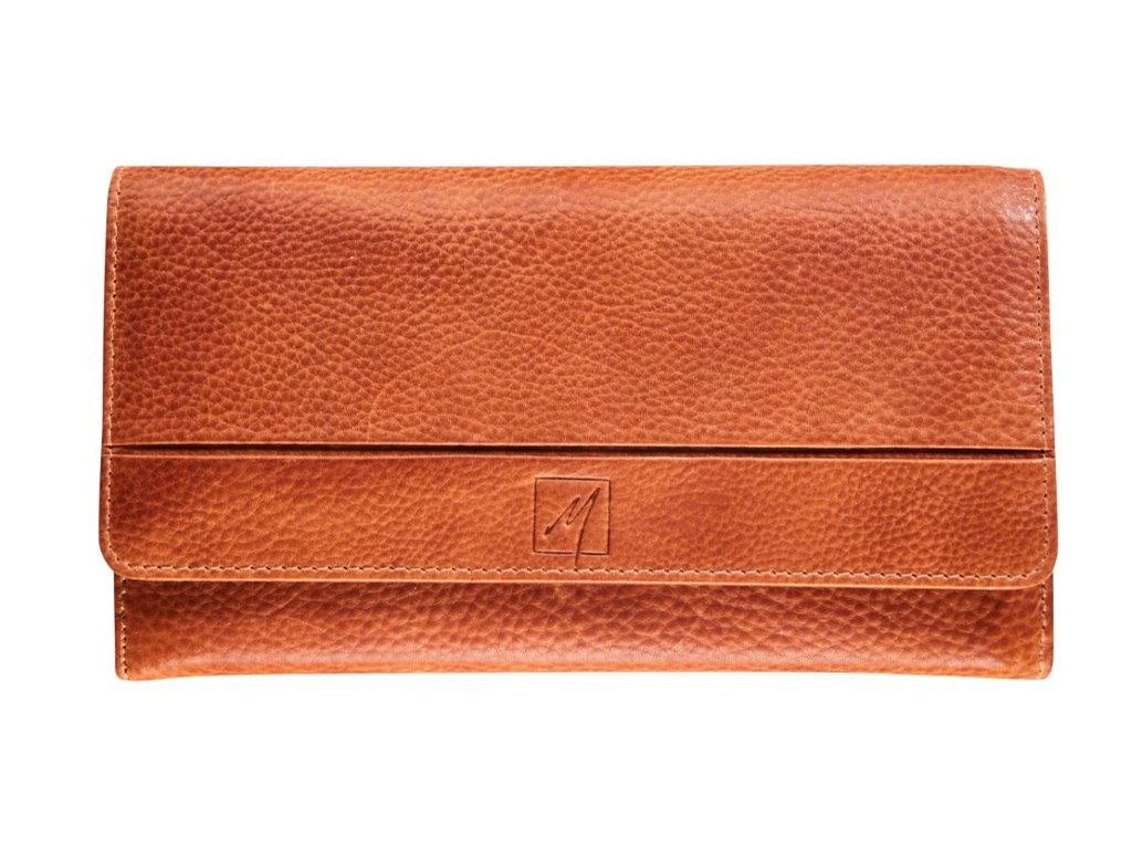 Label M Portemonnee Savannah Cognac met Gsm Vakje - 19x10.5 cm