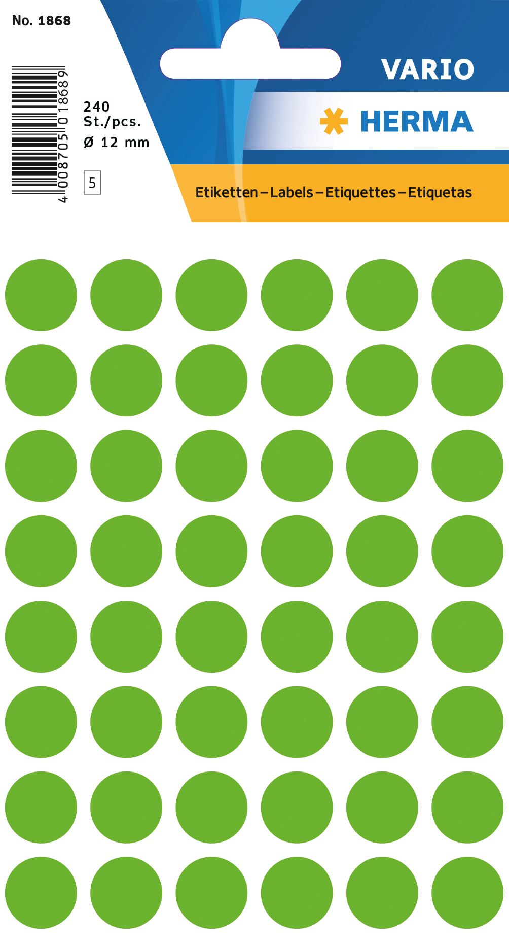 Herma Vario Universele Etiket Rond 12mm - Fluo Groen