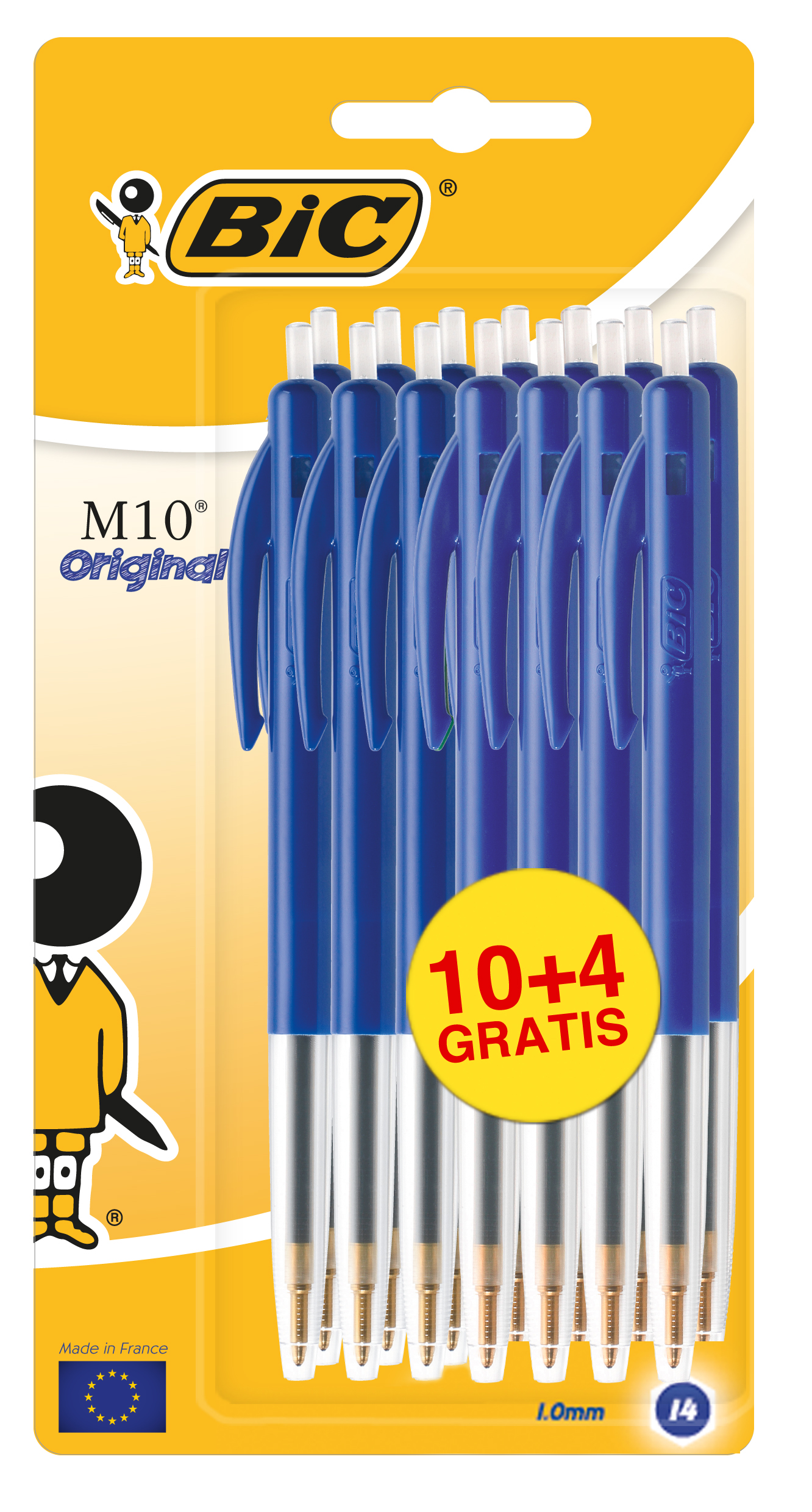Bic M10 Balpen Medium Original Blauw 10+4 Gratis