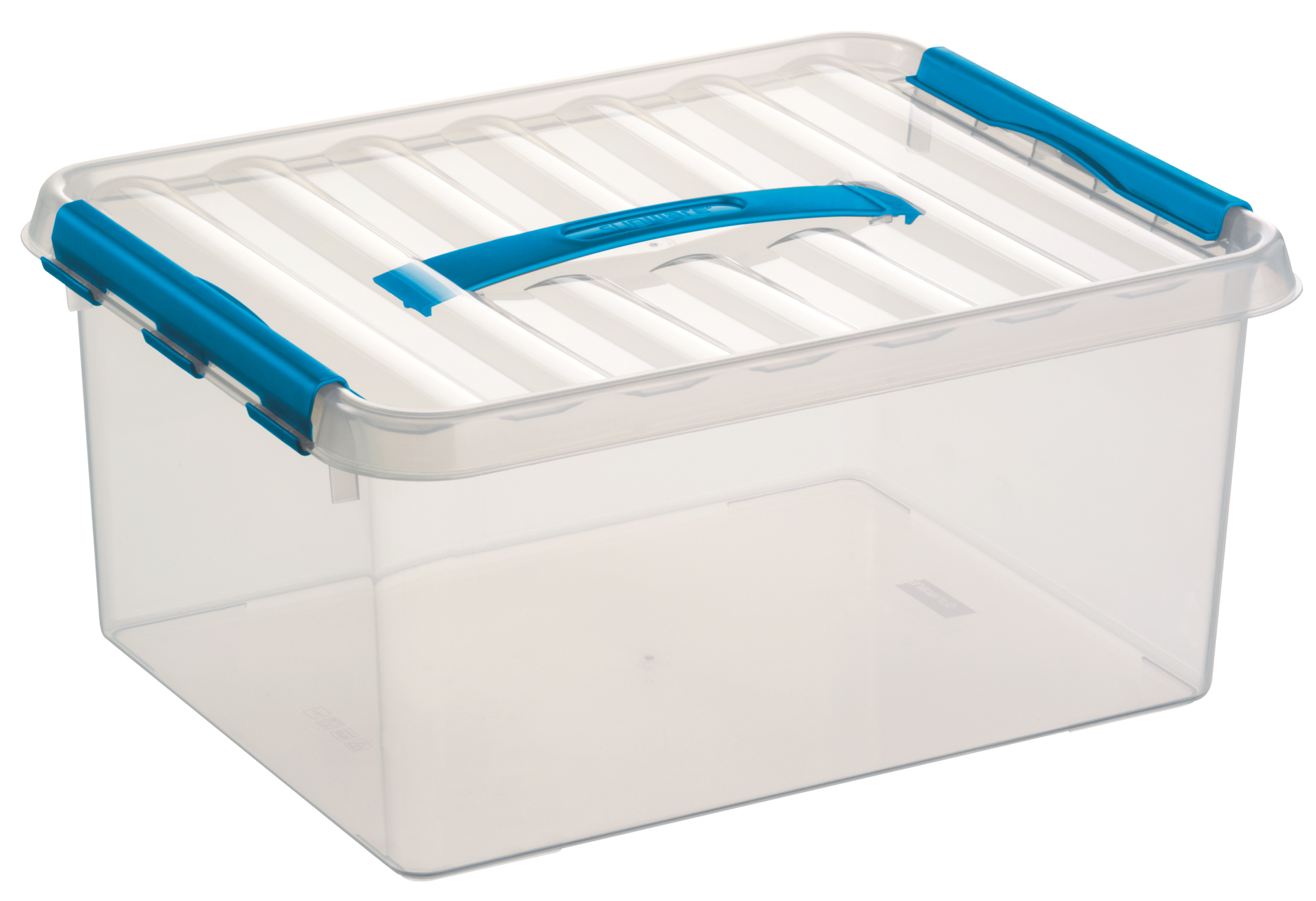 Sunware Opbergbox Q-Line 15l Transparant/Blauw - 40x30x18 cm