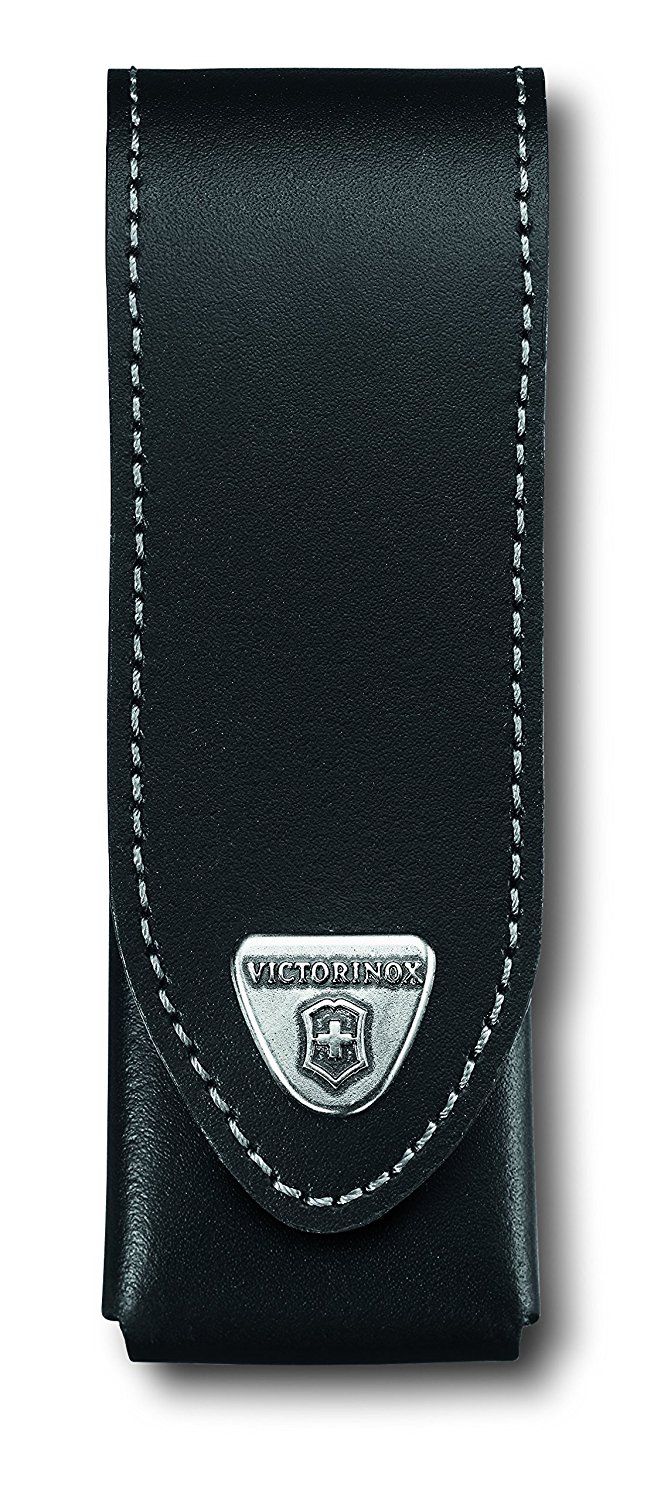 Victorinox Riemtas Leder Zwart voor Zakmes Groot - met Velcro