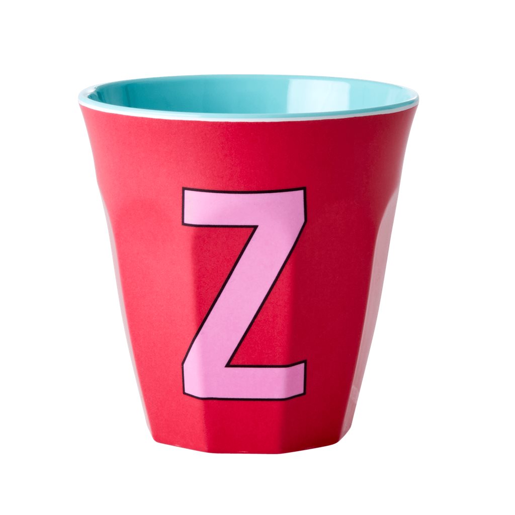 Rice Cup Melamine Letter Z Rood - 9x9 cm