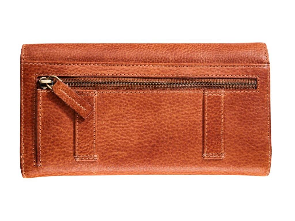 Label M Portemonnee Savannah Cognac met Gsm Vakje - 19x10.5 cm