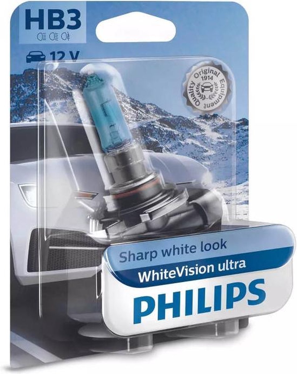 Philips 12V WhiteVision ULTRA HB3 9005 Halogeenlamp Xenon effect