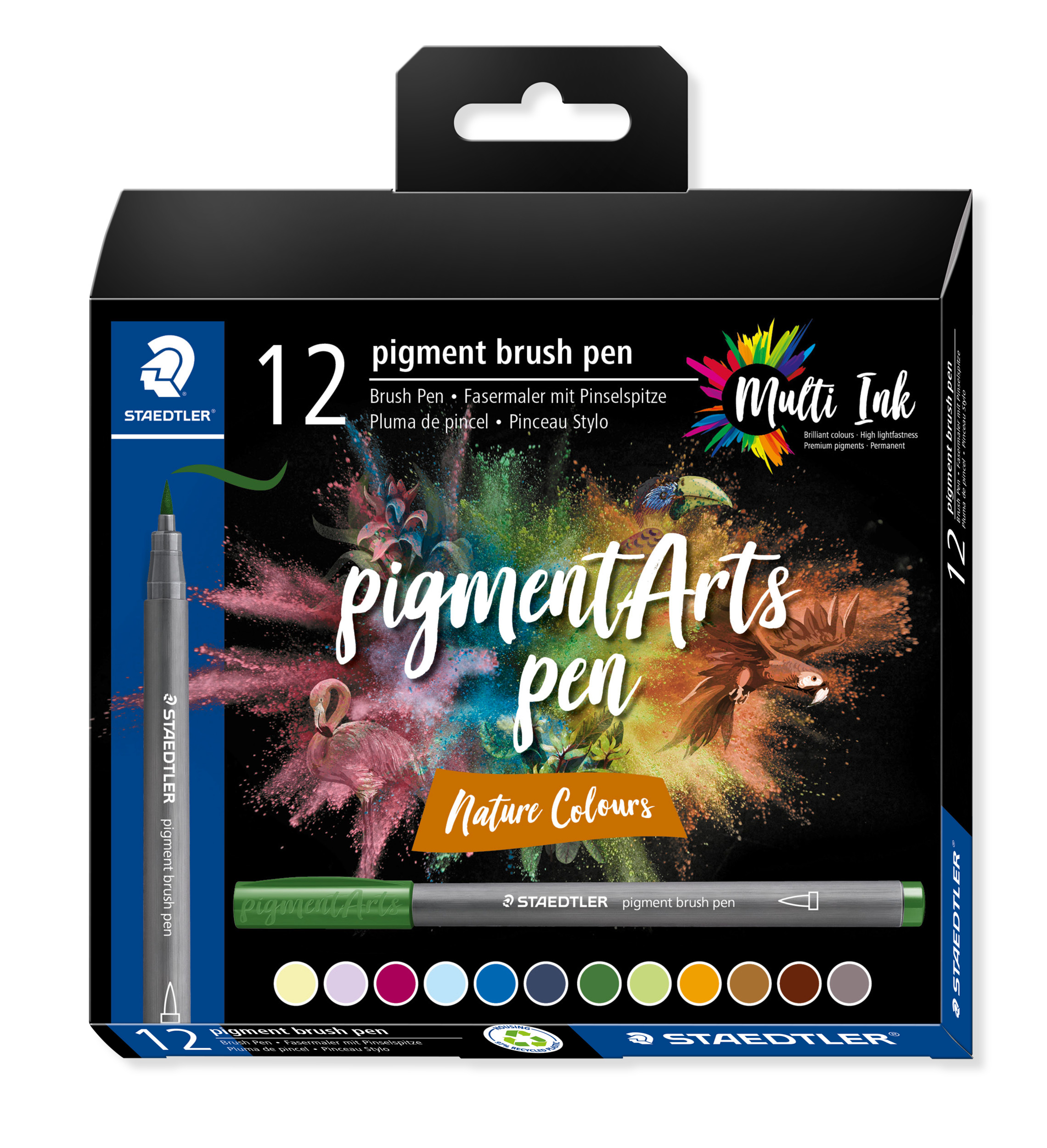 Staedtler Pigment Brush Pen Arts Nature 12 stuks - assorti - Multi Ink