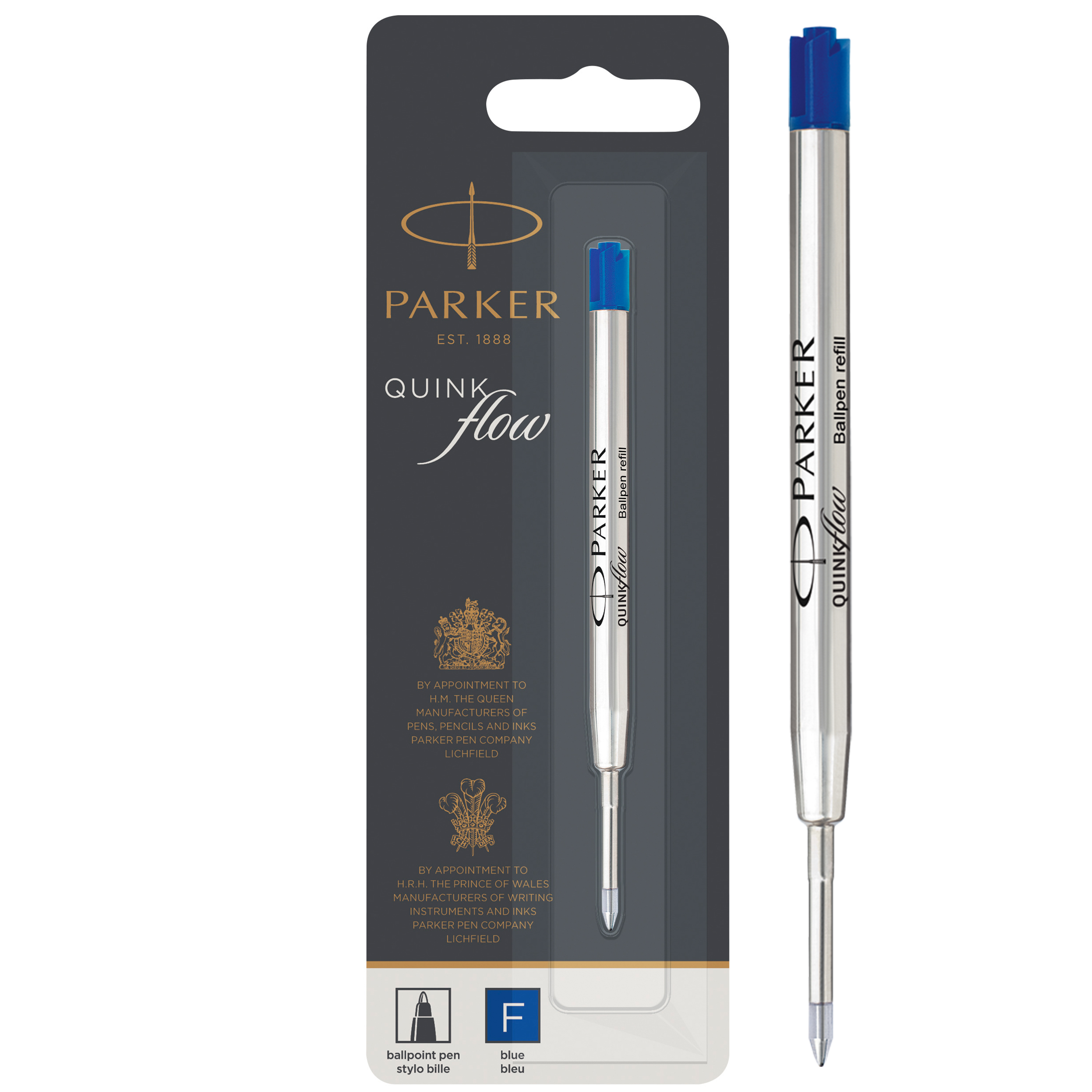 Parker Balpenvulling - Quink Flow - F Blauw - Blister