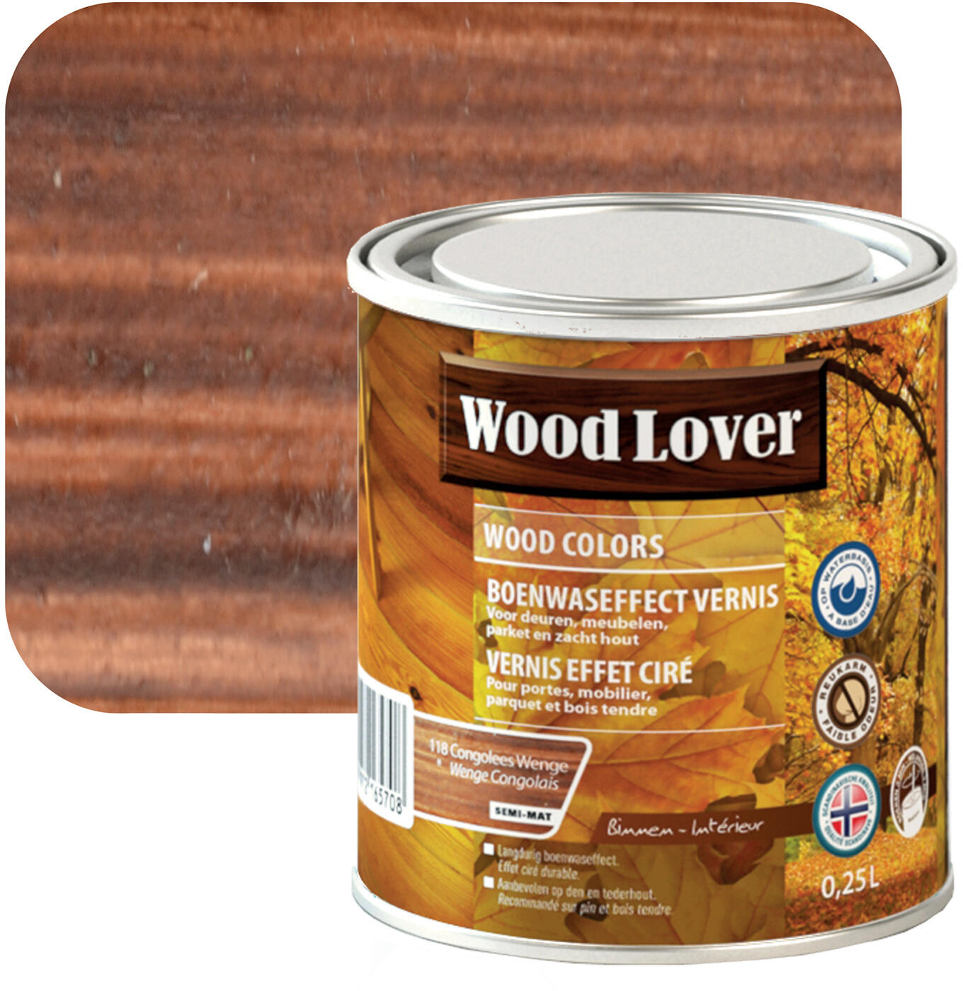 Woodlover Colors of the Forest 250 ml Kleur 118 Congolees Wenge