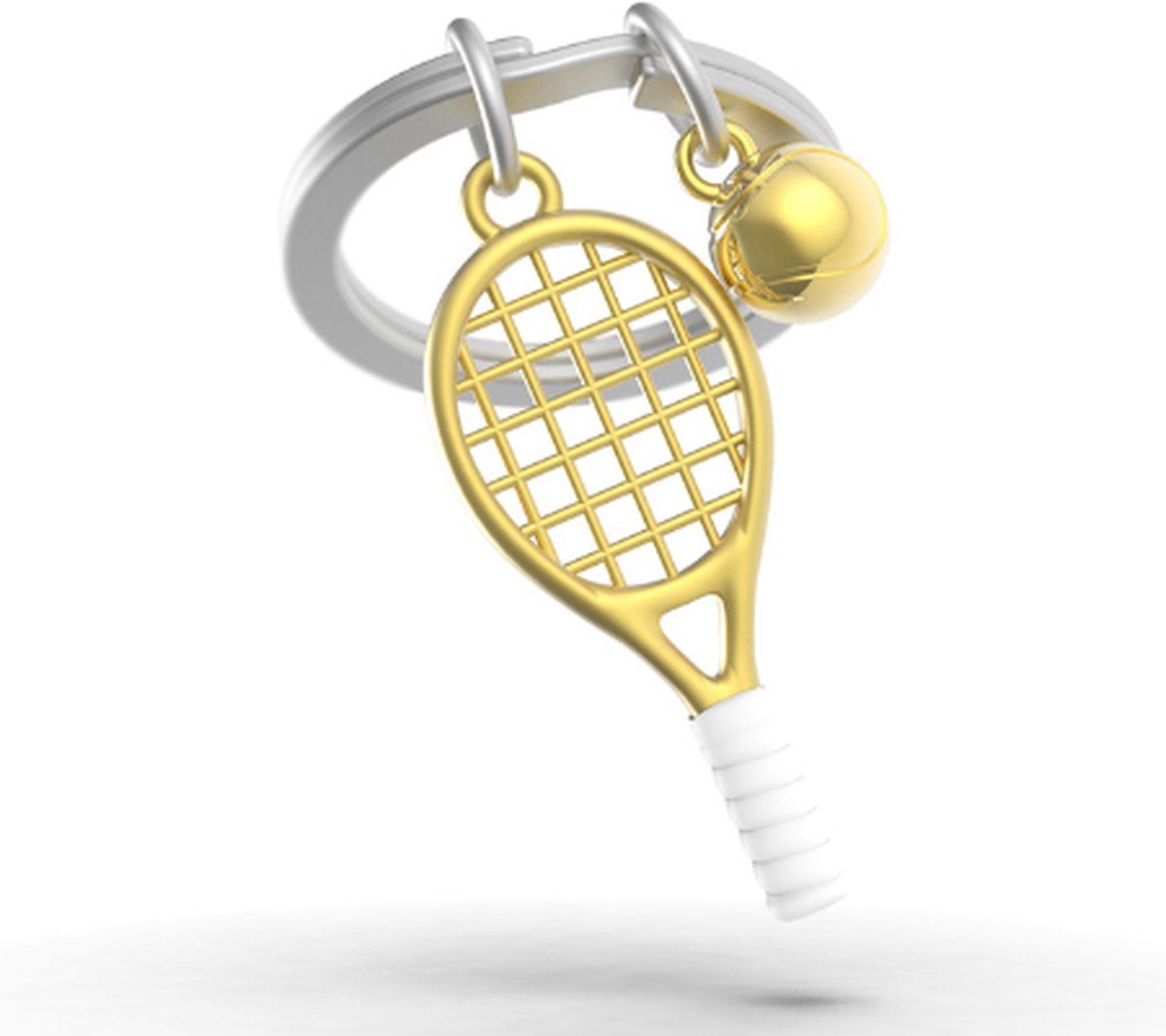 Metalmorphose Sleutelhanger Sport Tennisraket & Bal - Goud