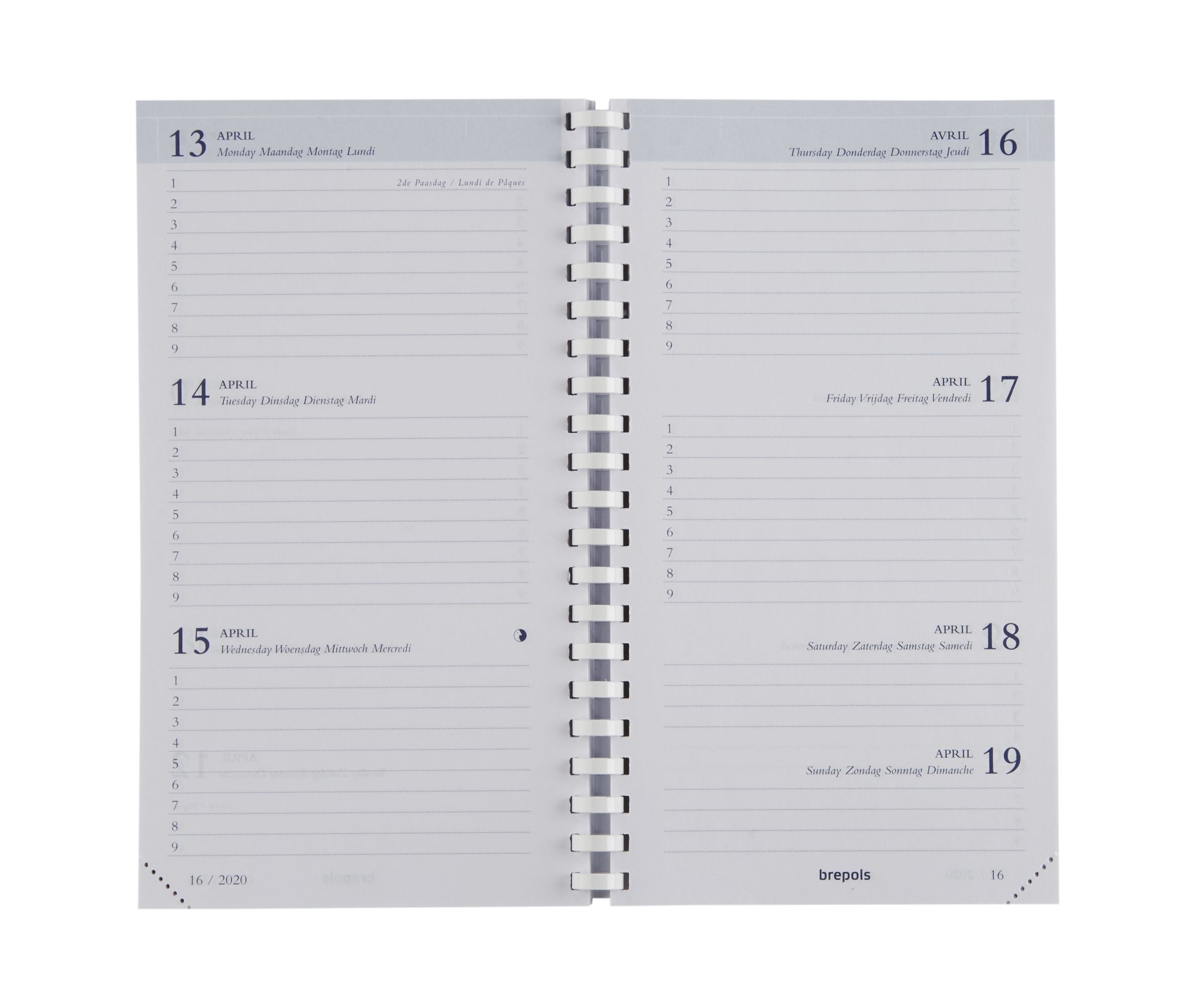 Brepols Schoolagenda 2026-27 Prof Clear 1week/2pag Spiraal Blauw 8.9x16 ...