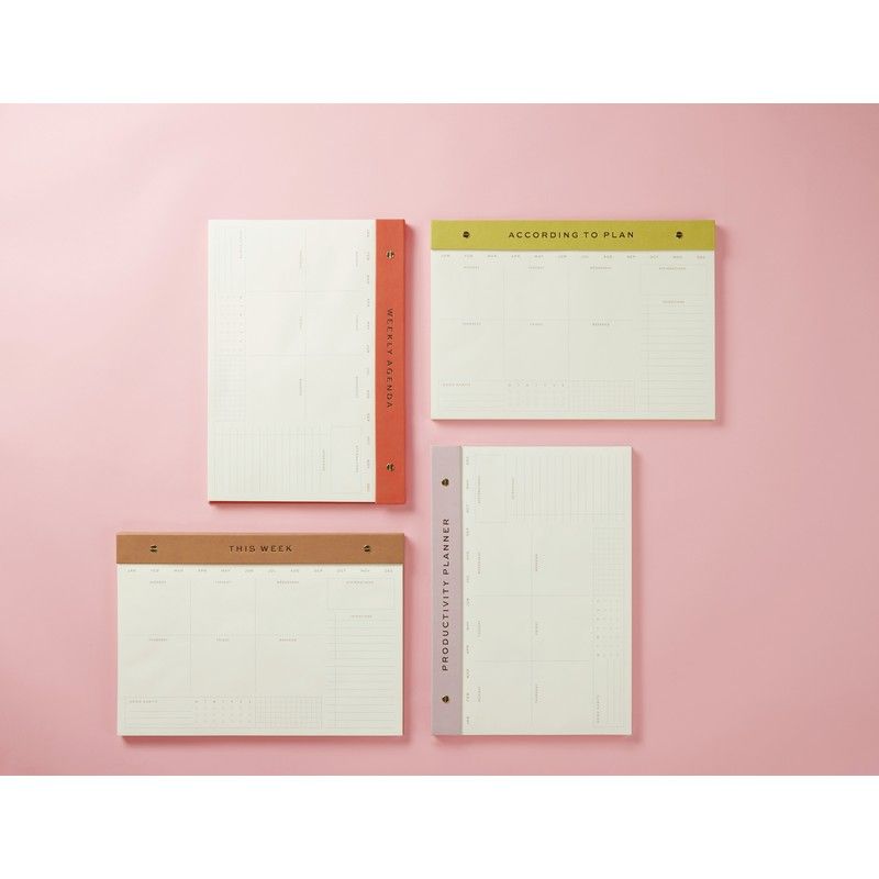 Designworks Ink Weekly Notepad Lilac Productivity Planner - 35.5x25 cm