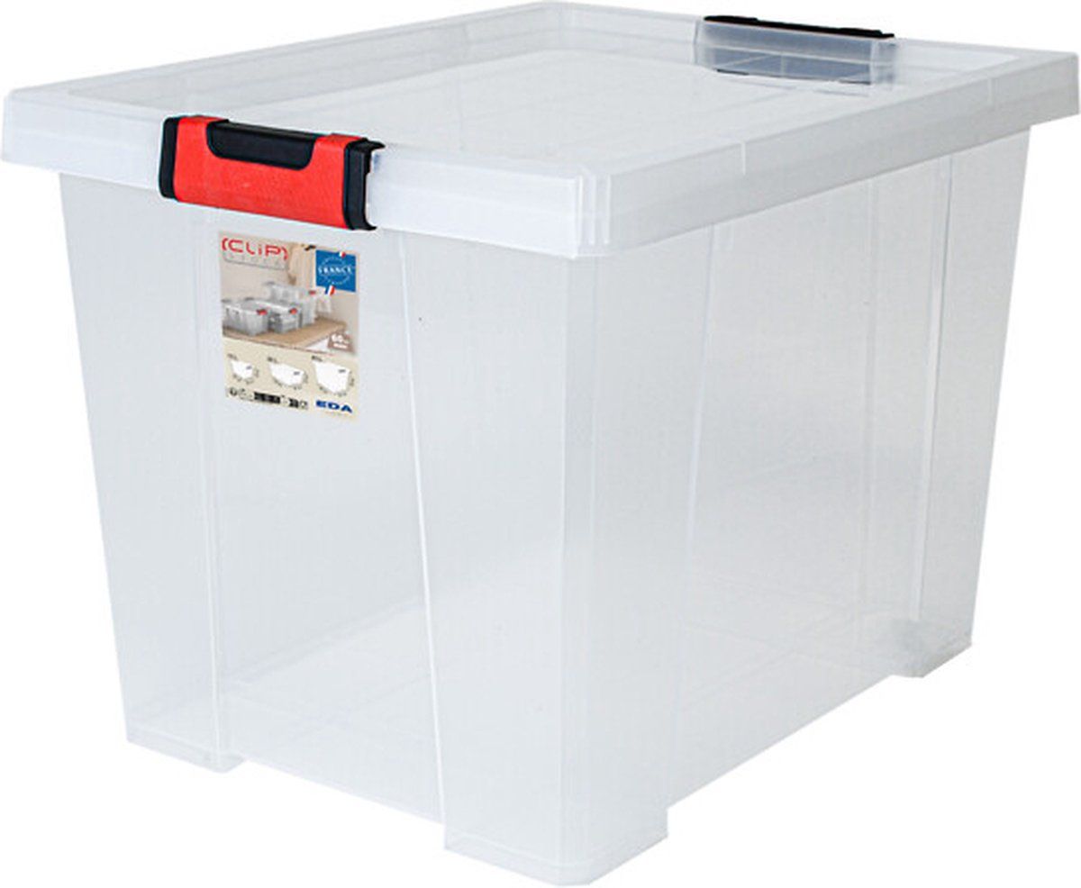 Opbergbox Clipstock 75l met Deksel en op Wielen - 58x48x39.2 cm ...