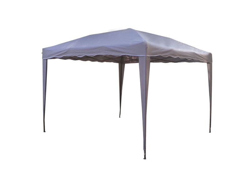 Partytent Opvouwbaar 3x3m Stalen frame Grijs 180g doek