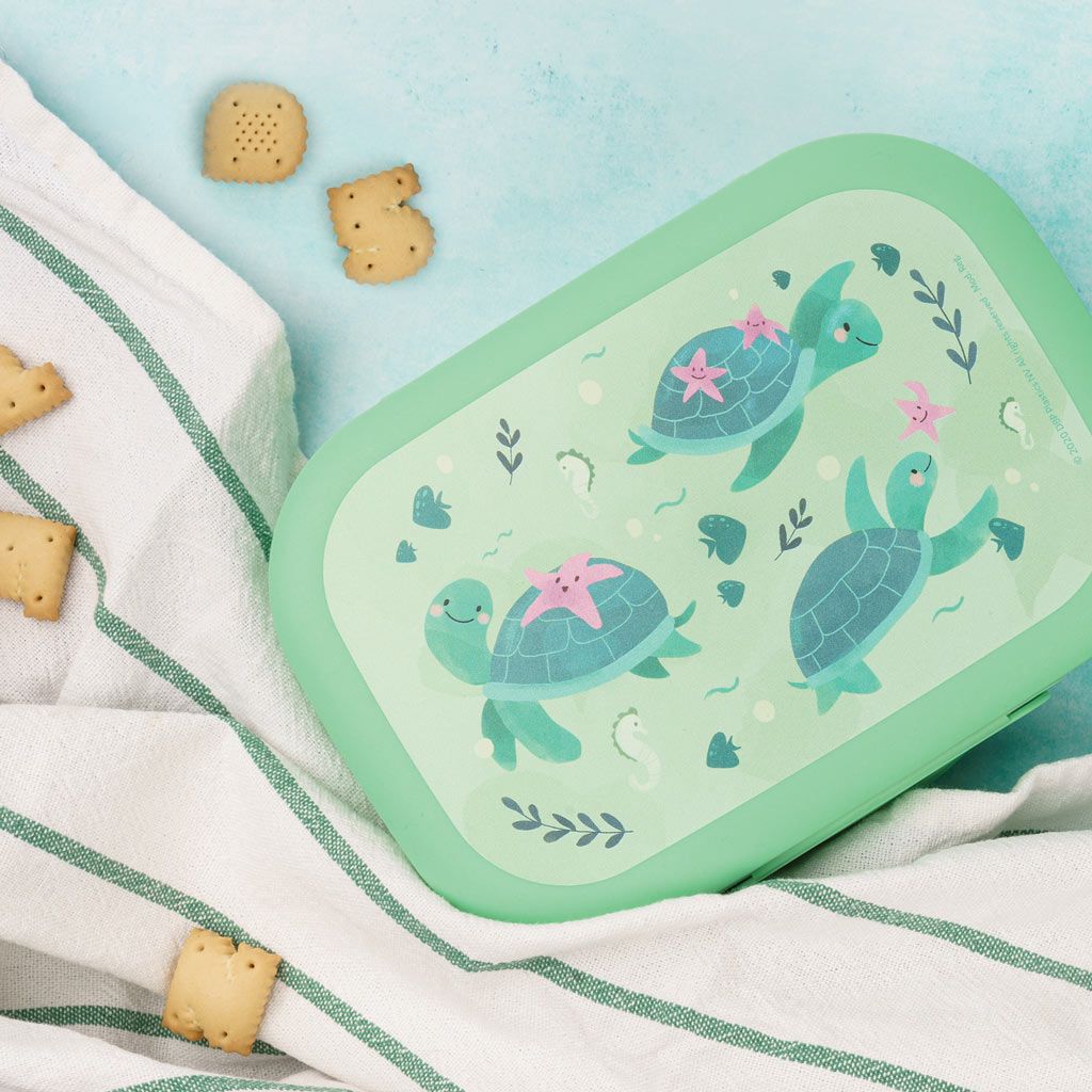 Amuse Lunchbox Schildpad Groen Medium 18x13x5 cm
