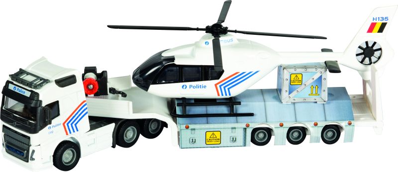 Majorette Belgische Politie vrachtwagen Volvo FH16 met Helikopter ...