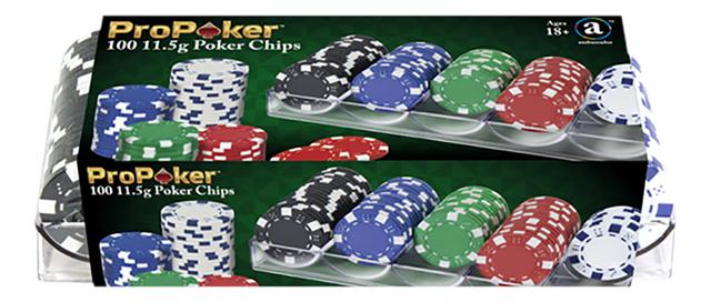 Pro Poker Chips, 100 stuks van 11.5 Gram op tray | 32105240