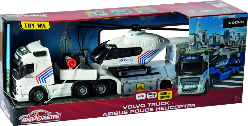 Majorette Belgische Politie vrachtwagen Volvo FH16 met Helikopter ...