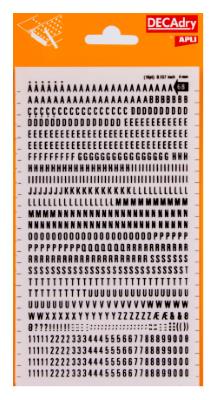 Decadry Transfert Letters & Cijfers 4 mmZwart - 1 vel
